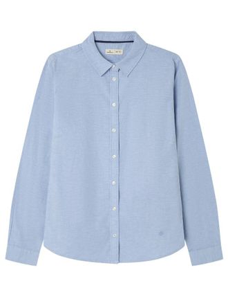 Springfield Damen Oxford Shirt In Cotton and Spandex. Embroided Logo. Hemd, blau, 38