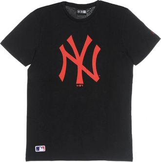 New Era Yankees Logo Tee Schwarz/Rot - - Tops - Herren - Schwarzk - S