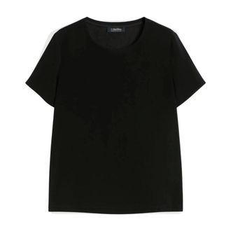 Max Mara Femme, Tops, Noir, Taille: 40 FR Rebecca Satin T-Shirt