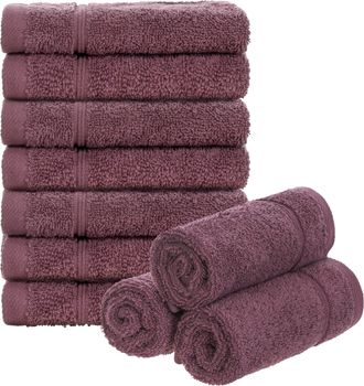 Brandsseller 10er Set Seiftuch 30 x 30 cm Waschlappen Frottier Seiflappen Gästehandtuch mit Aufhänger Baumwolle 470 g/m² Bad Haushalt - Beere