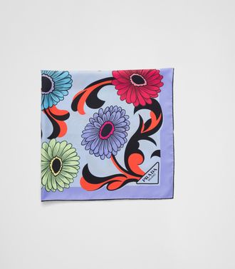 Prada Schal aus Seidentwill mit Print, 90 x 90