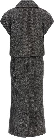 Missoni Metallic Zigzag-Weave Dress - Gray