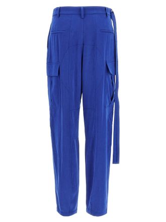 Ferragamo Womens Blue Lyocell Cargo Pants