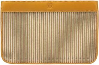 Loewe Pre-owned Anagram Mesh Leather Pouch - Femme - Pre-owned - Jaune - Taille: ONE Size