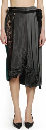 Prada Technical Taffeta Patchwork Skirt