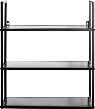 PEGANE Pegane - Etagère murale, meuble étagère murale en métal coloris noir -longueur 50 x profondeur 20 x hauteur 58 cm
