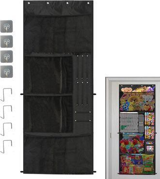 Generic Pl&uuml;schtier Aufbewahrung | &Uuml;bert&uuml;r Gro&szlig;e Kapazit&auml;t Mit Haken,&Uuml;ber-T&uuml;r Pl&uuml;schtier Aufbewahrungsorganizer - F&uuml;r Kinder Puppen Snacks Haaraccessoires Schl