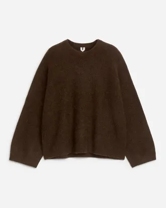 Arket Pullover Aus Alpakawolle Und Wolle -Braun