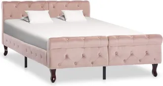vidaXL Vidaxl - Cadre de lit Rose Velours 120x200 cm
