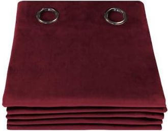 MOONDREAM LumenControl Rideau Occultant Total | Protection Lumi&egrave;re+Soleil | 100% Opaque | Fabrication UE | Velours | Oeillets | Rouge MC214 | 135L x 260H cm