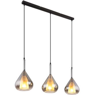 Globo Lighting Suspension suspension lampe suspendue lampe de salle &agrave; manger verre fum&eacute; h 140 cm