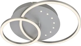 Briloner LED Deckenlampe mit kleinen LED-Dots, warmweißes Licht, Schwenkbare Deckenleuchte, LED Lampe Alufarbig, 24W Wohnzimmerlampe mit Speicherfunktion, 400x