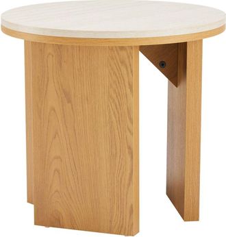 Oviala Table basse effet bois ronde diam 50 cm bois clair