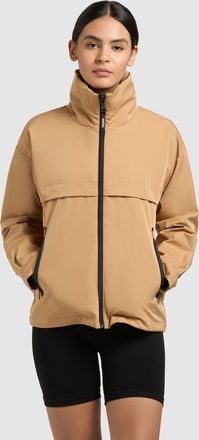 Khujo Kurzjacke KHUJO RAIBE2, Damen, Gr. XXL, beige (camel), Web, 100% Polyester, unifarben, regular fit h&uuml;ftlang, eingesetzt mit Druckknopf, Jacken Kurzjac