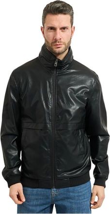 Guess Homme, Vestes, Noir, Taille: 2XL Blouson aviateur en similicuir