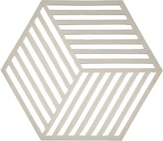 Zone Denmark Hexagon Topfuntersetzer Hitzebeständig, Silikon Untersetzer, Praktische und Dekorative Topf-Untersetzer, Spülmaschinenfest, 16 x 14 cm, Warm Grey (Gra