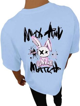 Generic T-shirt pour homme - Dos imprim&eacute; - T-shirt d&eacute;t&eacute; &agrave; manches courtes - T-shirt tendance - Style r&eacute;tro - Chemise d&eacute;contract&eacute;e pour gar&ccedil;on - Col rond - Gra