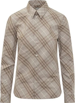 Burberry Femme, Blouses et Chemises, Gris, Taille: 34 FR Check Cotton Shirt