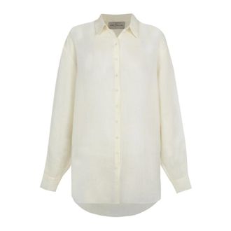 Cortana Dennis- Oversize-Hemd aus elfenbeinfarbener Ramie - - Blouses & Shirts - Damen - Beige - S