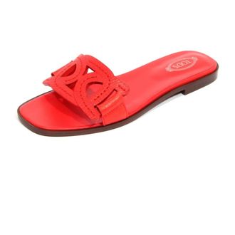 Tod's Leder Slide Sandale Made in Italy - - Shoes - Damen - Rot - 40 EU
