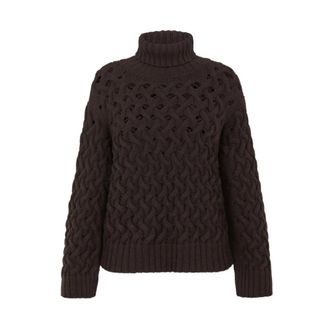 P.A.R.O.S.H. Brauner geflochtener Rollkragenpullover - - Knitwear - Damen - Braun - XS