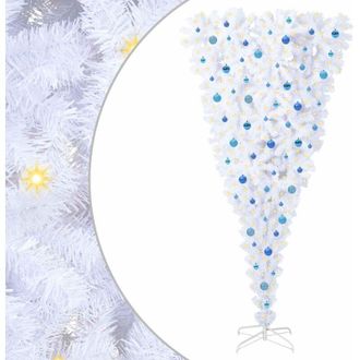 vidaXL K&uuml;nstlicher Weihnachtsbaum Wei&szlig; 240 cm PVC und Stahl vidaXL