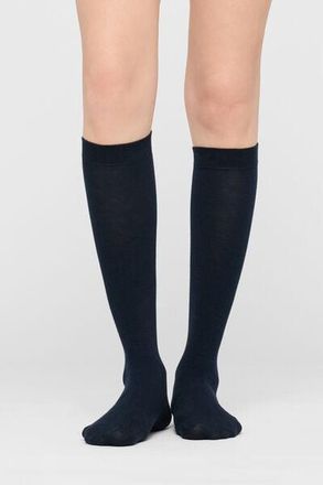 Calzedonia Lange Str&uuml;mpfe Aus Satinierter Baumwolle Blau