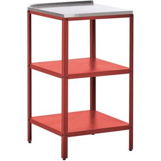 Beliani Outdoor-K&uuml;cheninsel VILAMA Metall Rot