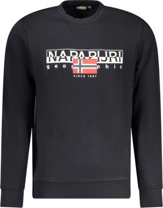 Napapijri Schwarzer Sweatshirt mit Druck und Langen &Auml;rmeln - - Sweatshirts & Hoodies - Herren - Schwarzk - 3XL