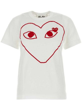 Comme Des Garçons t-shirt à imprimé coeur - Blanc