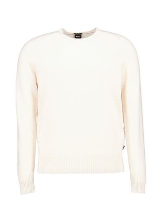 HUGO BOSS Herren Pullover wei&szlig; unifarben