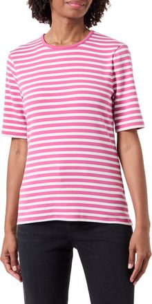 GANT Gant Damen Slim Striped 1x1 Ribbed T-Shirt, Dark Lavender, M EU