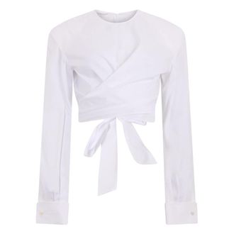 Philosophy di Lorenzo Serafini Geknotetes Crop-Top - - Blouses & Shirts - Damen - Wei&szlig; - M