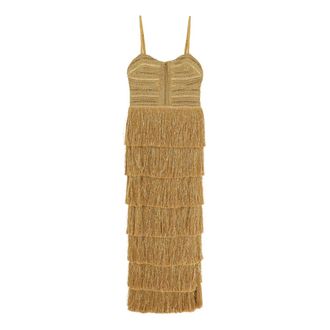 PatBo Fransen-Midikleid - - Dresses - Damen - Gelb - XS
