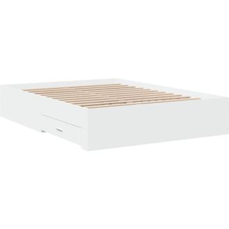 vidaXL Cadre de lit avec tiroirs sans matelas blanc 120x190 cm vidaXL