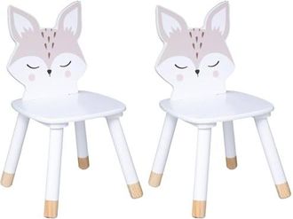Atmosphera Kinderstuhl Fuchs - Wei&szlig; - Holz - Atmosph&auml;re f&uuml;r den Innenbereich (Packung mit 2)