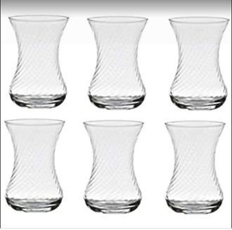 Pasabahce Ince Belli Teegl&auml;ser, Bicchiere Amari 6-teilig 125 cc, stabil und dekorativ 42781