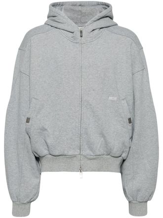 C2H4 hoodie en coton à fermeture zippée - Gris