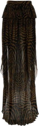 Blumarine Femme, Jupes, Multicolore, Taille: 38 FR Jupe asym&eacute;trique en mousseline imprim&eacute;e avec volant