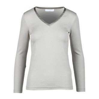Fabiana Filippi Elegantes Baumwoll-Elasthan-T-Shirt - - Tops - Damen - Grau - 2XS