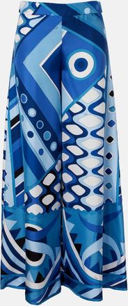 Pucci Weite High-Rise-Hose aus Seide