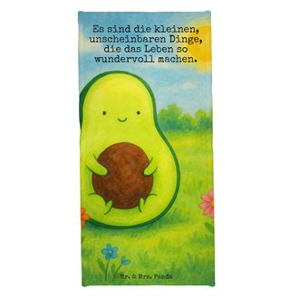 Mr. & Mrs. Panda Badehandtuch Avocado Kern Design - Geschenk, Strandtuch, Pflanze, Duschhandtuch, Badetuch, Duschtuch, Liebe, Saunatuch, Baby