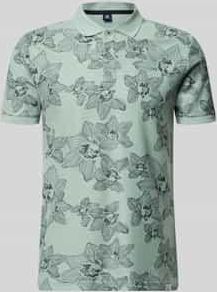 Lerros Slim Fit Poloshirt mit floralem Allover-Print