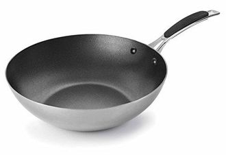 Lacor 53829 Wok, Antihaft, TRI-Metal, Trimetal, Grey, 37 x 28 x 15 cm