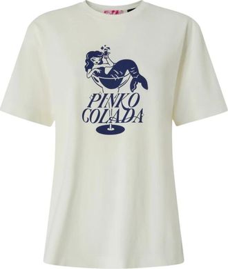 Pinko Pinko, Femme, Tops, Blanc, Taille: 36 FR T-shirt &agrave; imprim&eacute; graphique