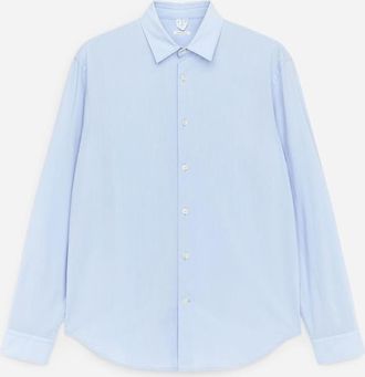 Arket Hemd Aus Baumwolle Und Lyocell -Blau