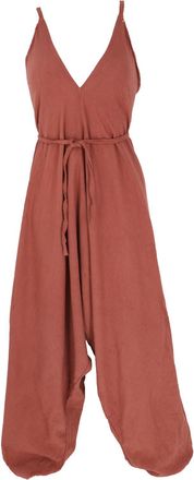 Guru Shop Boho Jumpsuit, R&uuml;ckenfreie Sommer Pluderhose, Overall, Aladin Hosenkleid - Rost, Damen