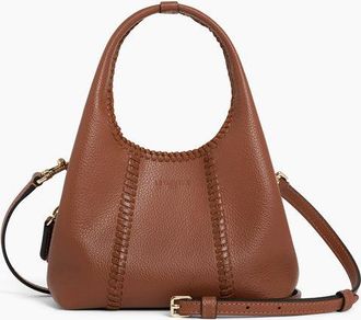 Le Tanneur Mini sac &agrave; main Juliette en cuir grain&eacute; avec surpiq&ucirc;res