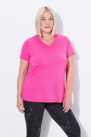 Ulla Popken T-Shirt Shirt Mesheins&auml;tze V-Ausschnitt Halbarm