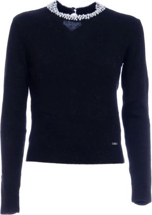 Fracomina Femme, Pulls, Noir, Taille: 38 FR Maille Coupe Standard avec Laine et Cachemire